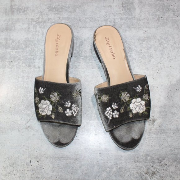Zigi Soho | Shoes | Zigi Soho Emalie Floral Embroidered Slides Sz 9 ...